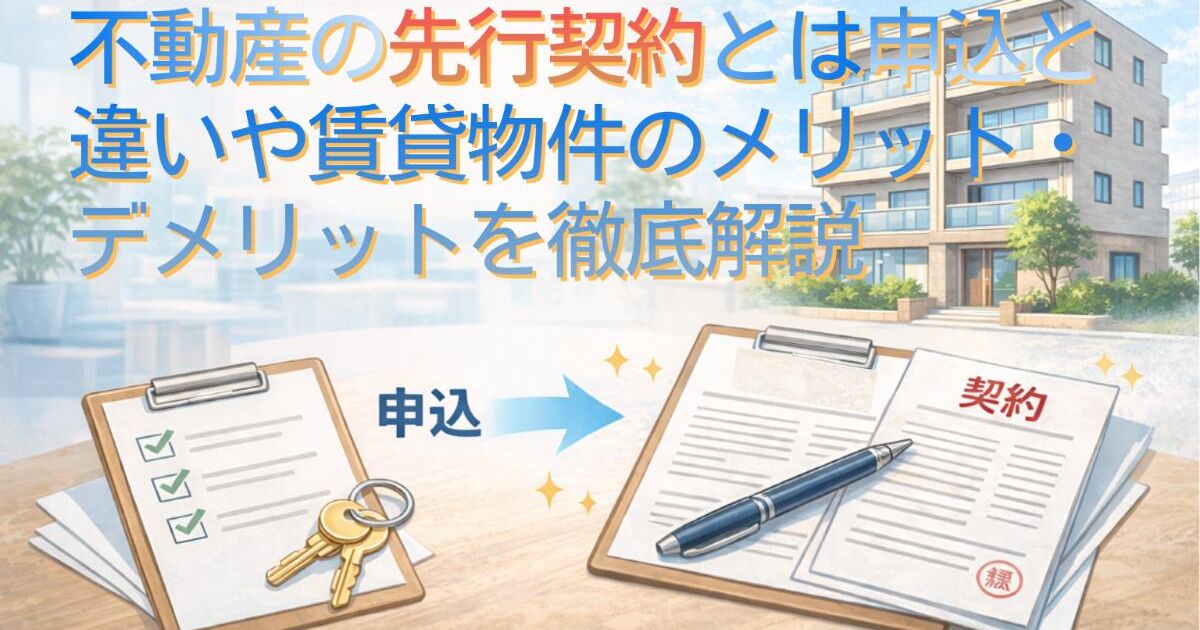 不動産の先行契約とは申込と違いや賃貸物件のメリット・デメリットを徹底解説 | 大宮にある佃不動産ではサービスや日常をお伝えするブログを更新中です